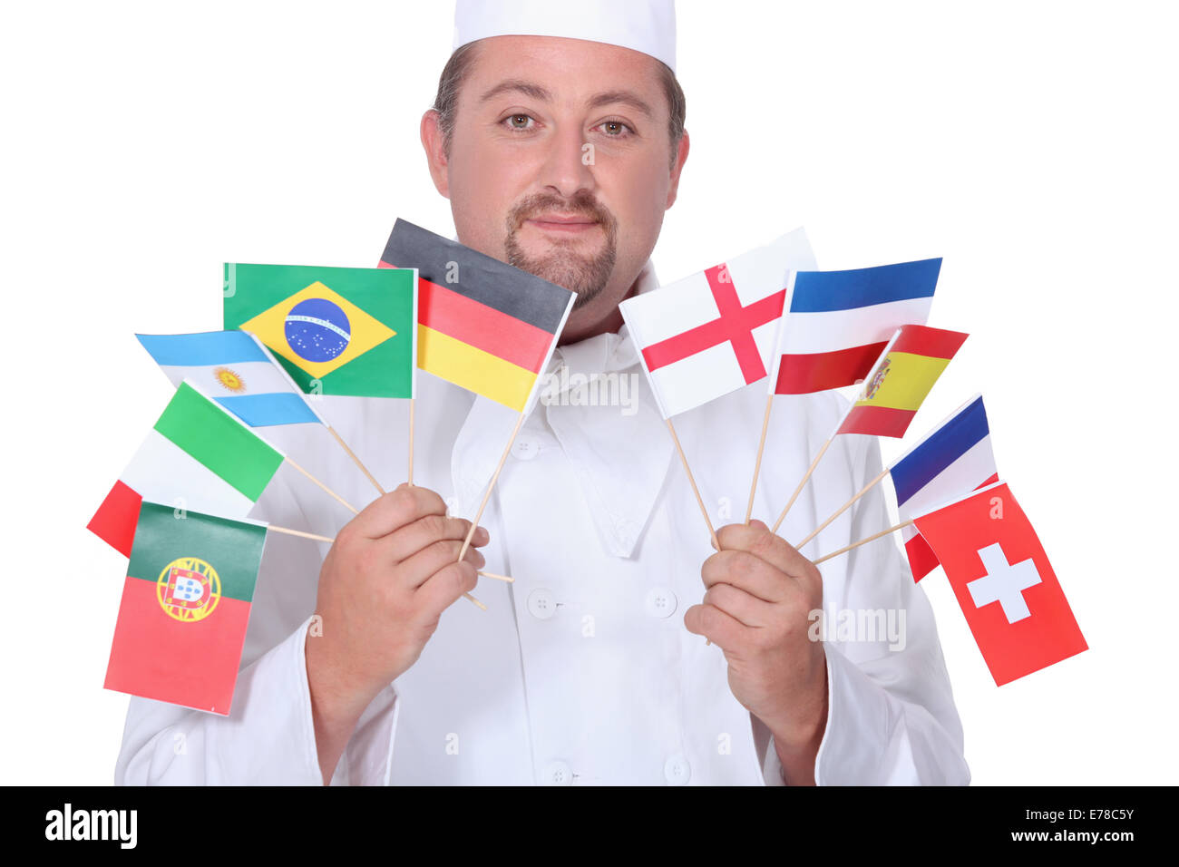 chef holding flags Stock Photo - Alamy
