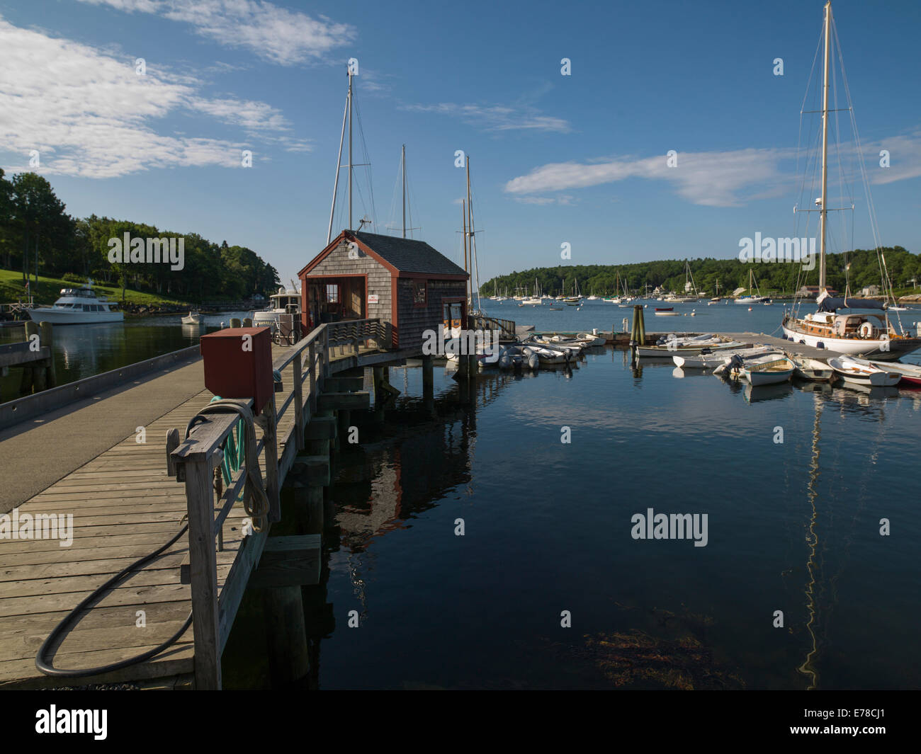 Morning over a New England harbor in Rockport, Maine Stock Photo - Alamy