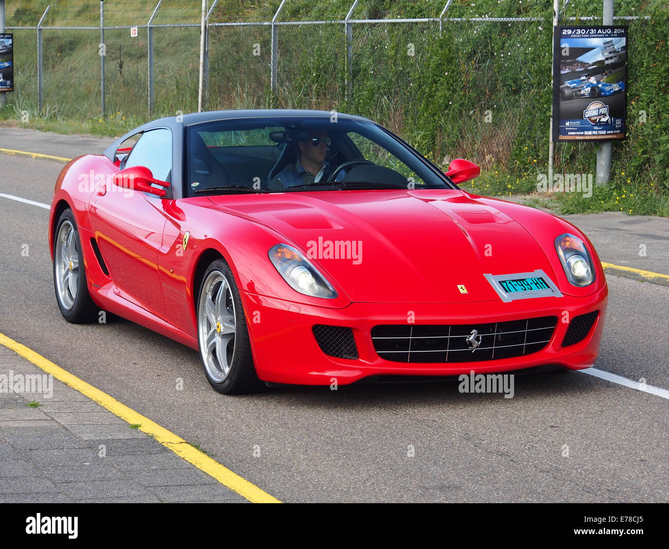 A Ferrari 599 GTB Fiorano, a high-performance sports car, is parked at ...