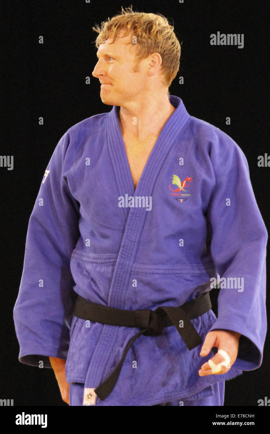 Mark Shaw of Wales (Blue) in the mens 100 kg judo at the 2014 ...