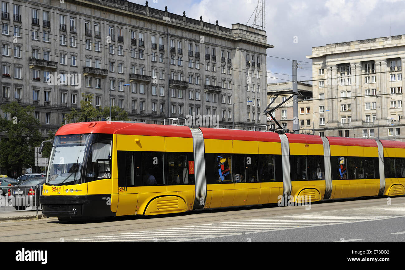 Public transport. Tram. Warsaw. Poland Stock Photo, Royalty Free Image ...