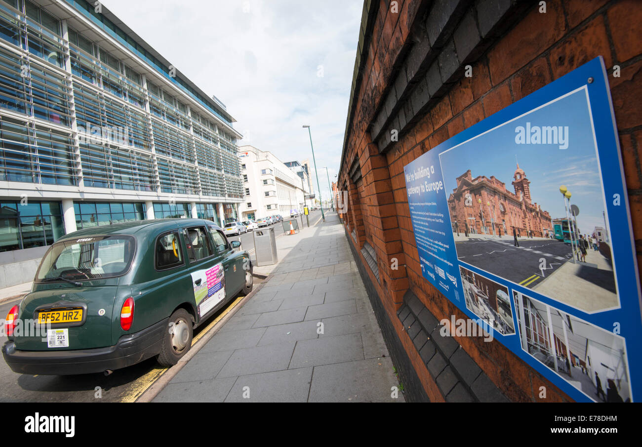 A taxi cab parked up on Station Street in Nottingham City, England UK ...
