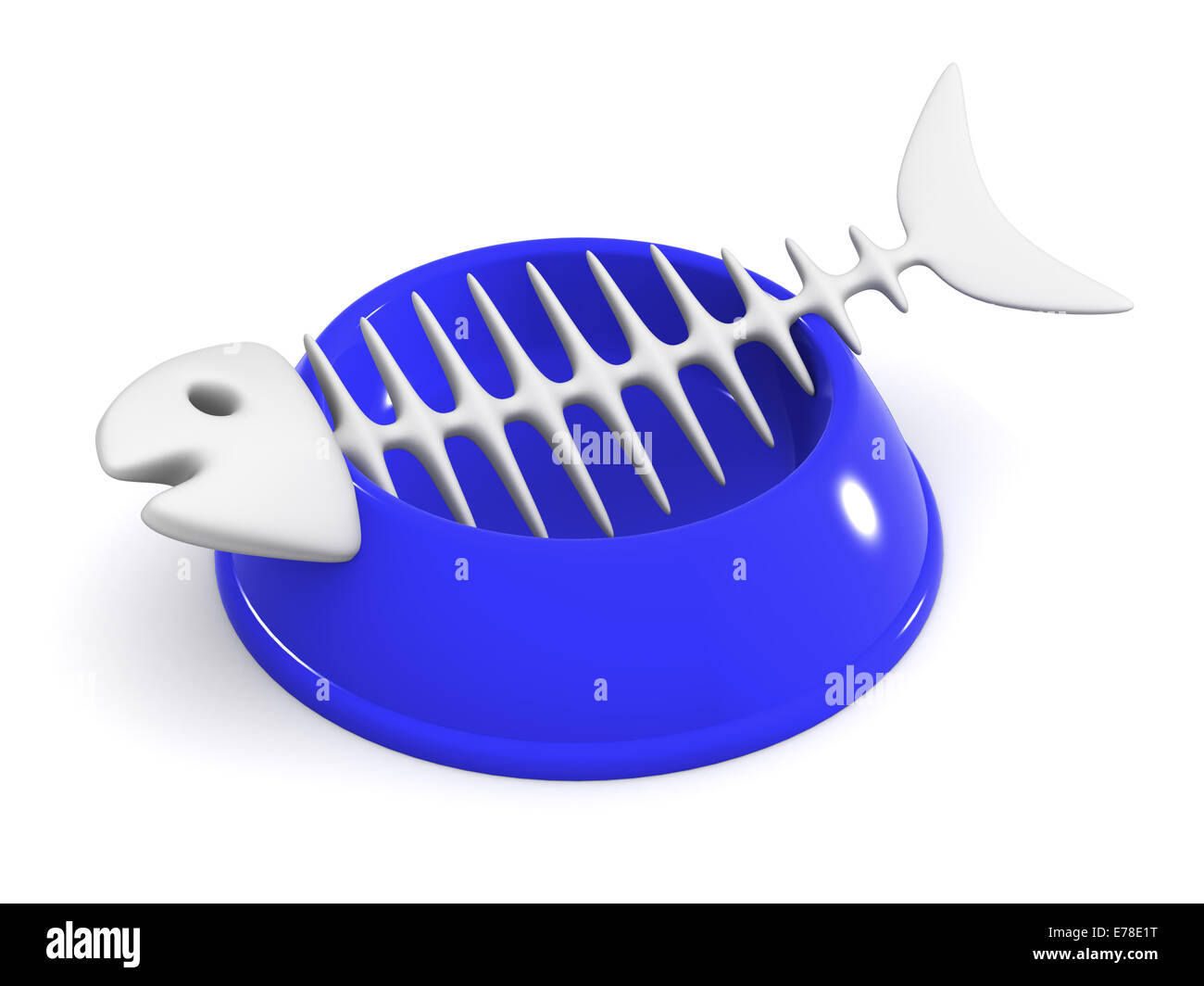 3d render of a food bowl with fish skeleton Stock Photo - Alamy