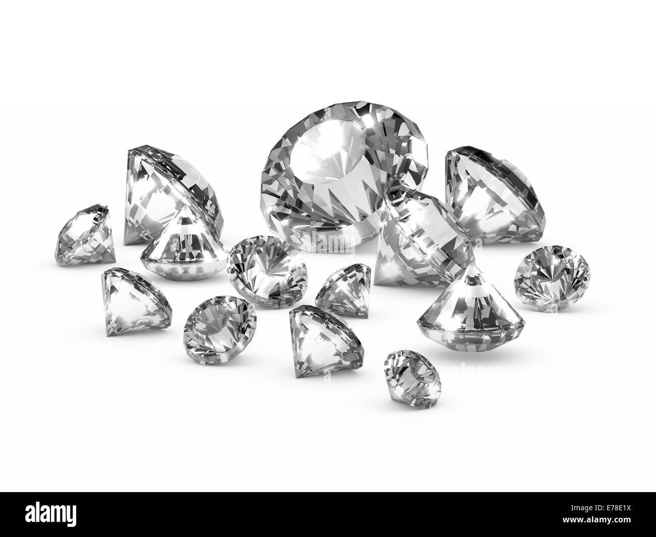 3d render of scattered diamonds Stock Photo - Alamy