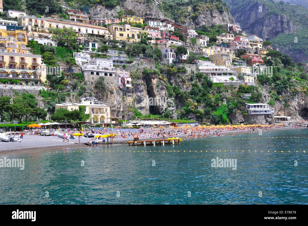 Positano beach sunbathing hi-res stock photography and images - Alamy