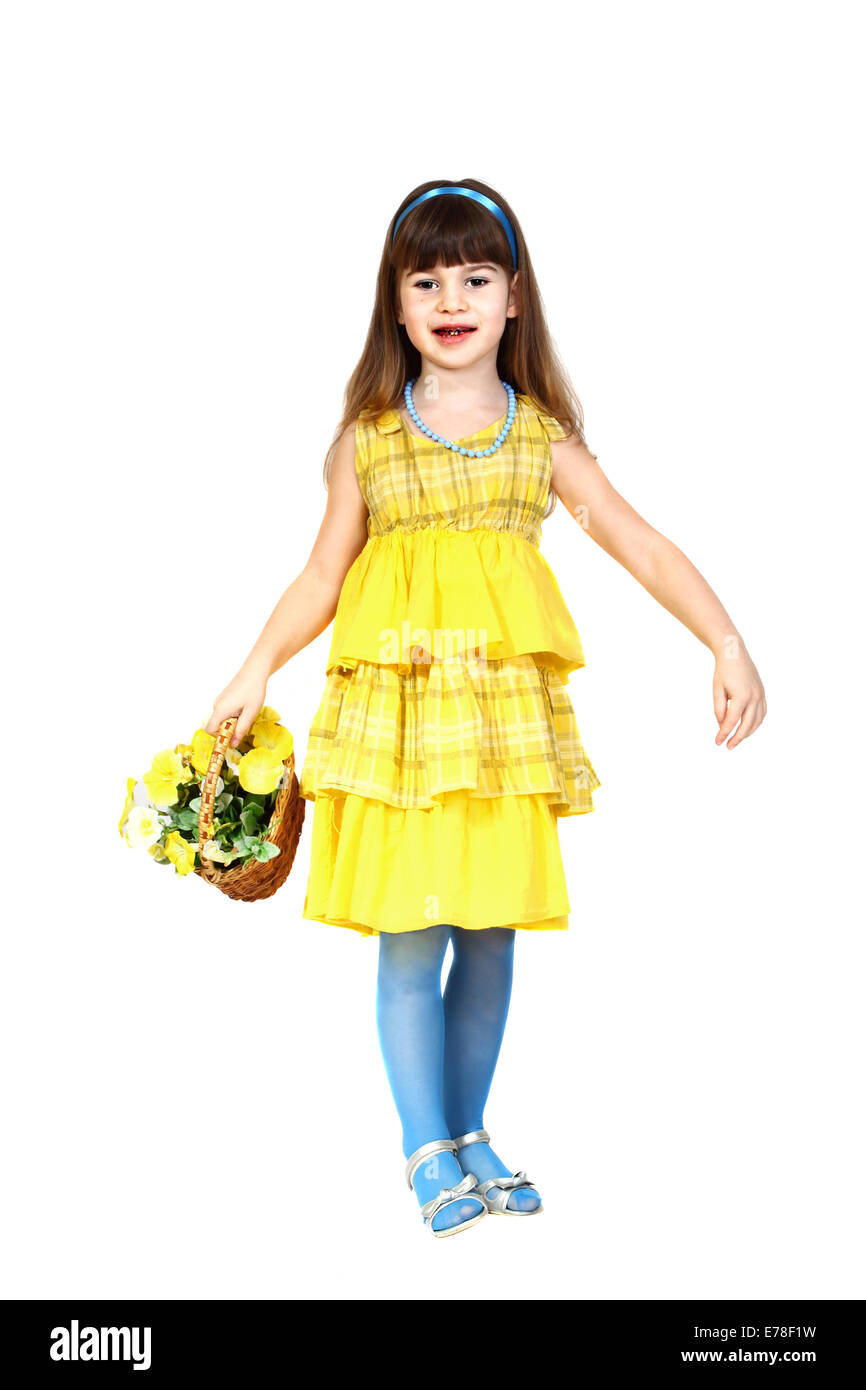 Cute Baby Girl In Yellow Dress