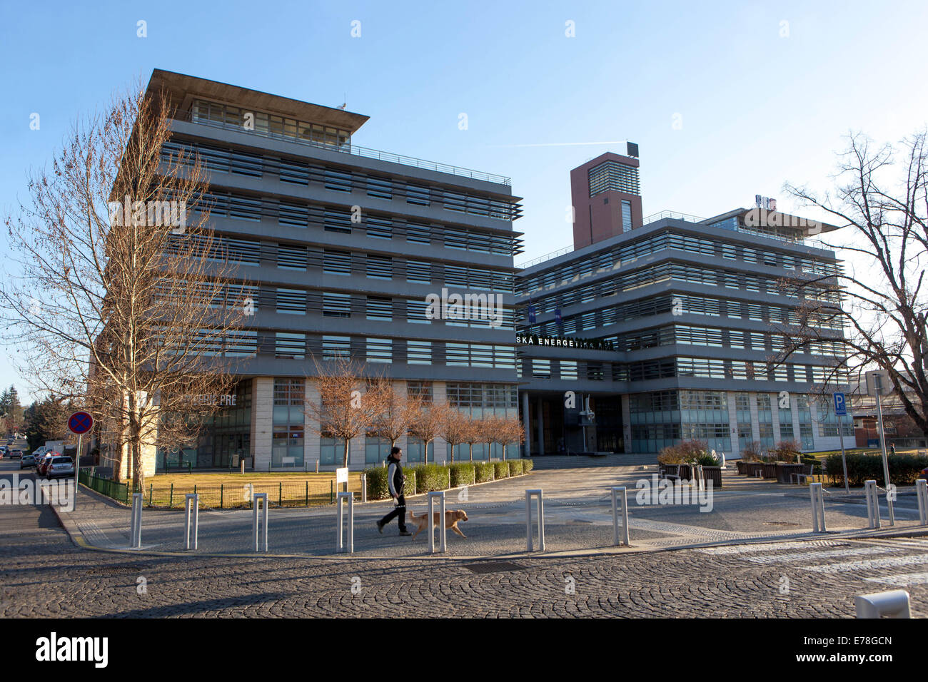 PRE Prazska energetika sign headquarter Prague Stock Photo - Alamy
