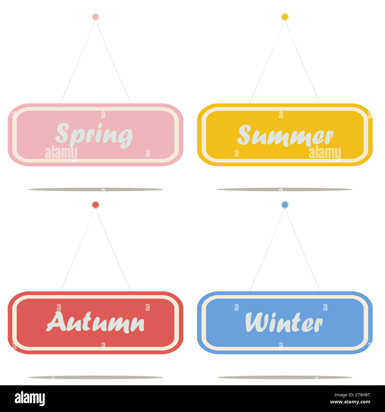 sign boards seasons Stock Photo - Alamy