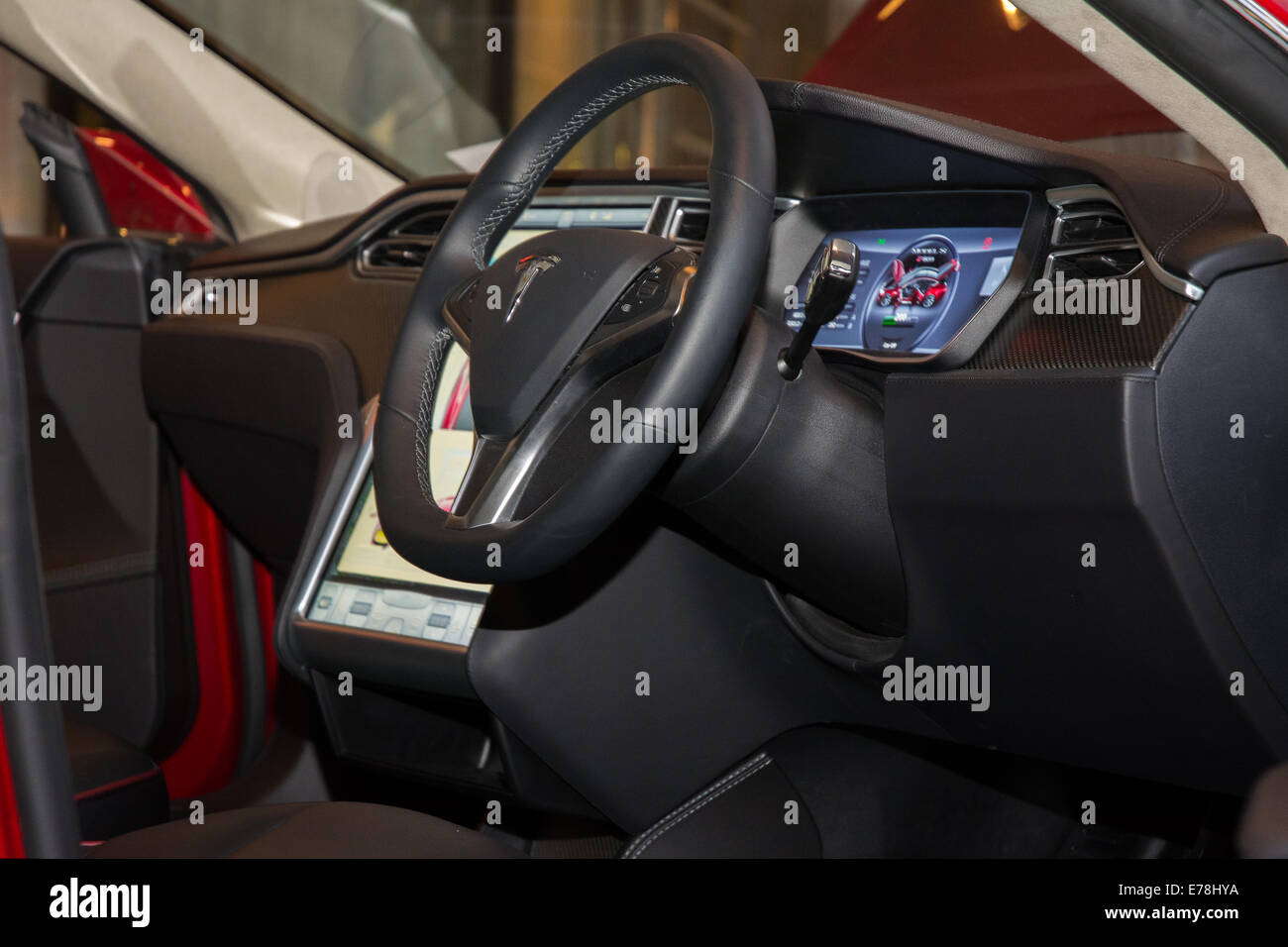 Electric Car Interior Stock Photo - Alamy