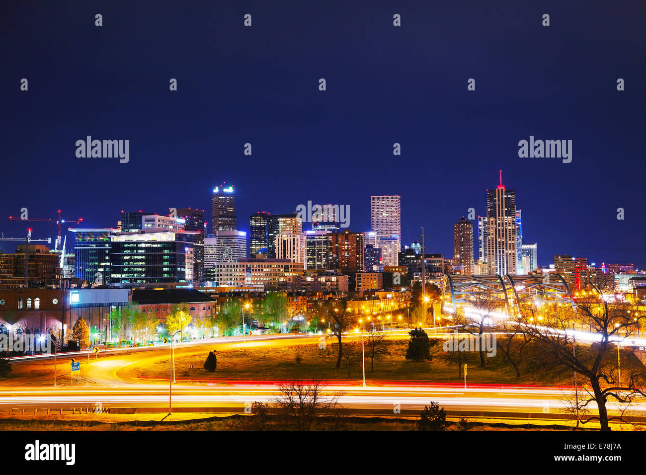 Downtown denver at night hi-res stock photography and images - Alamy