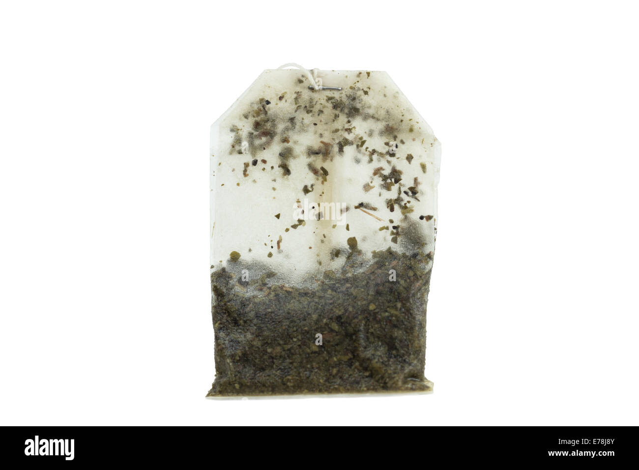 Closeup of an used wet tea bag isolated on white background Stock Photo ...