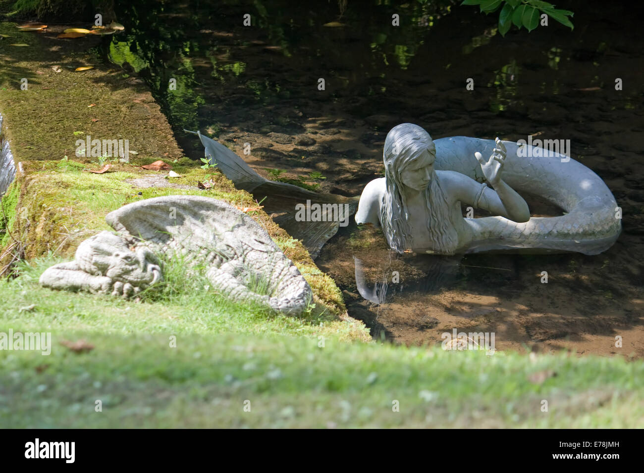 Mermaid in water at Wookey Hole, Somerset,UK Stock Photo - Alamy
