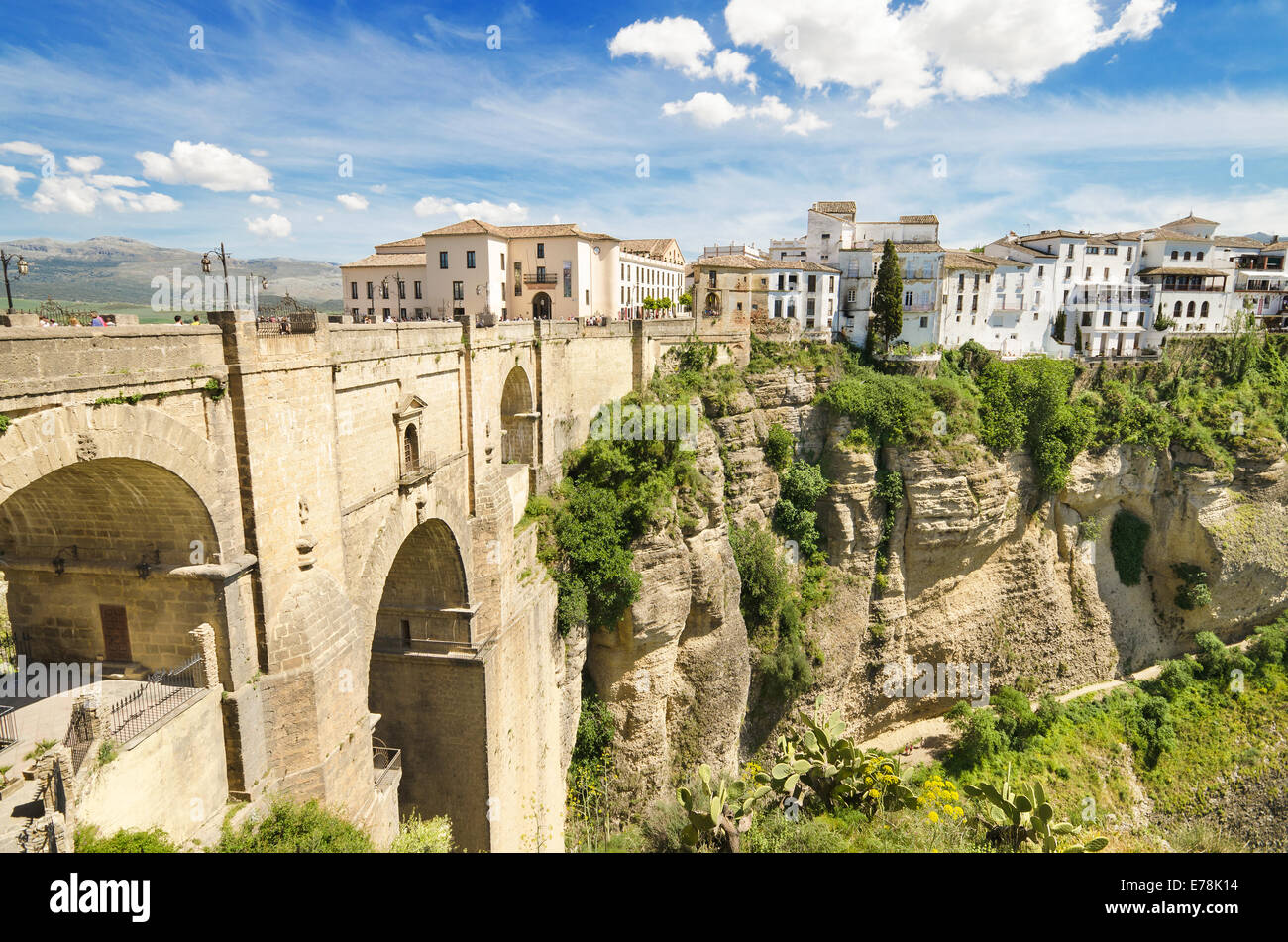 Ronda bridge and canyon, Ronda, Malaga, Andalusia, Spain Stock Photo ...
