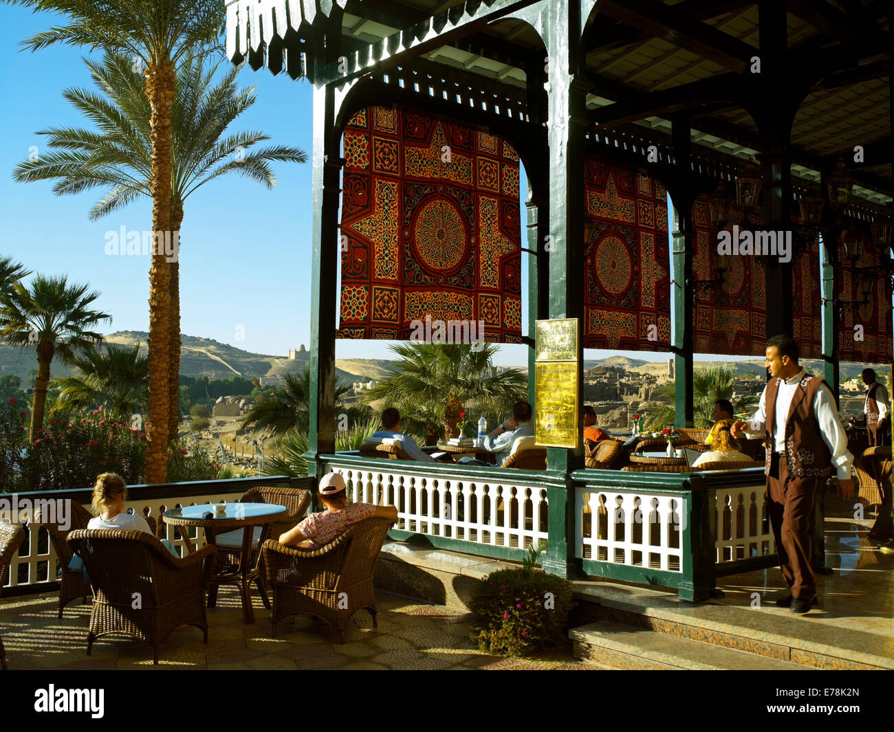The terrace of the Cataract Hotel in Aswan Stock Photo - Alamy
