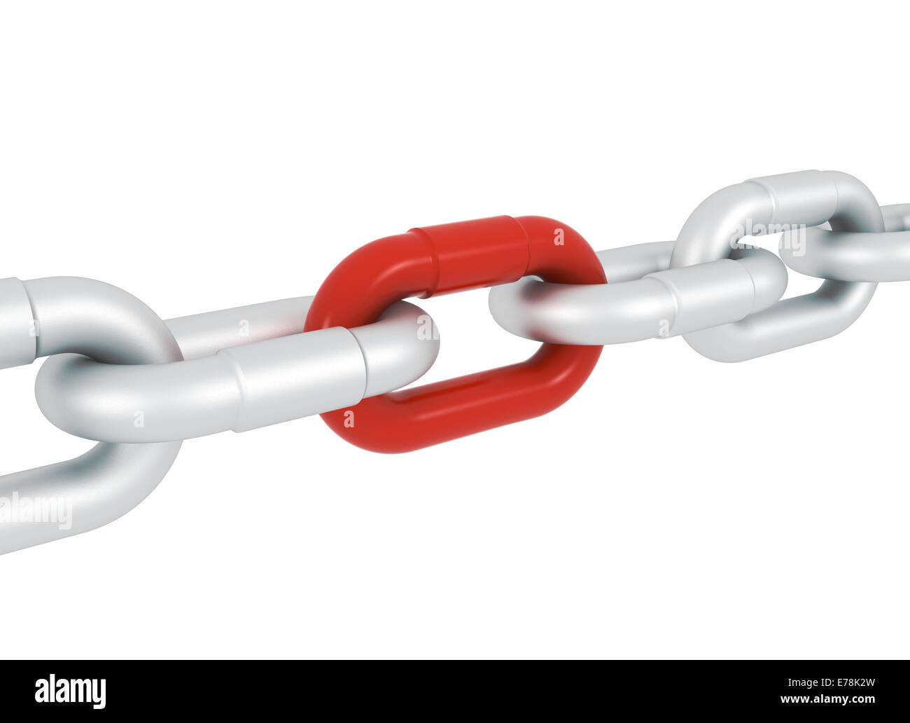 Red house symbol blocked with metal chains - 3d illustration render ...