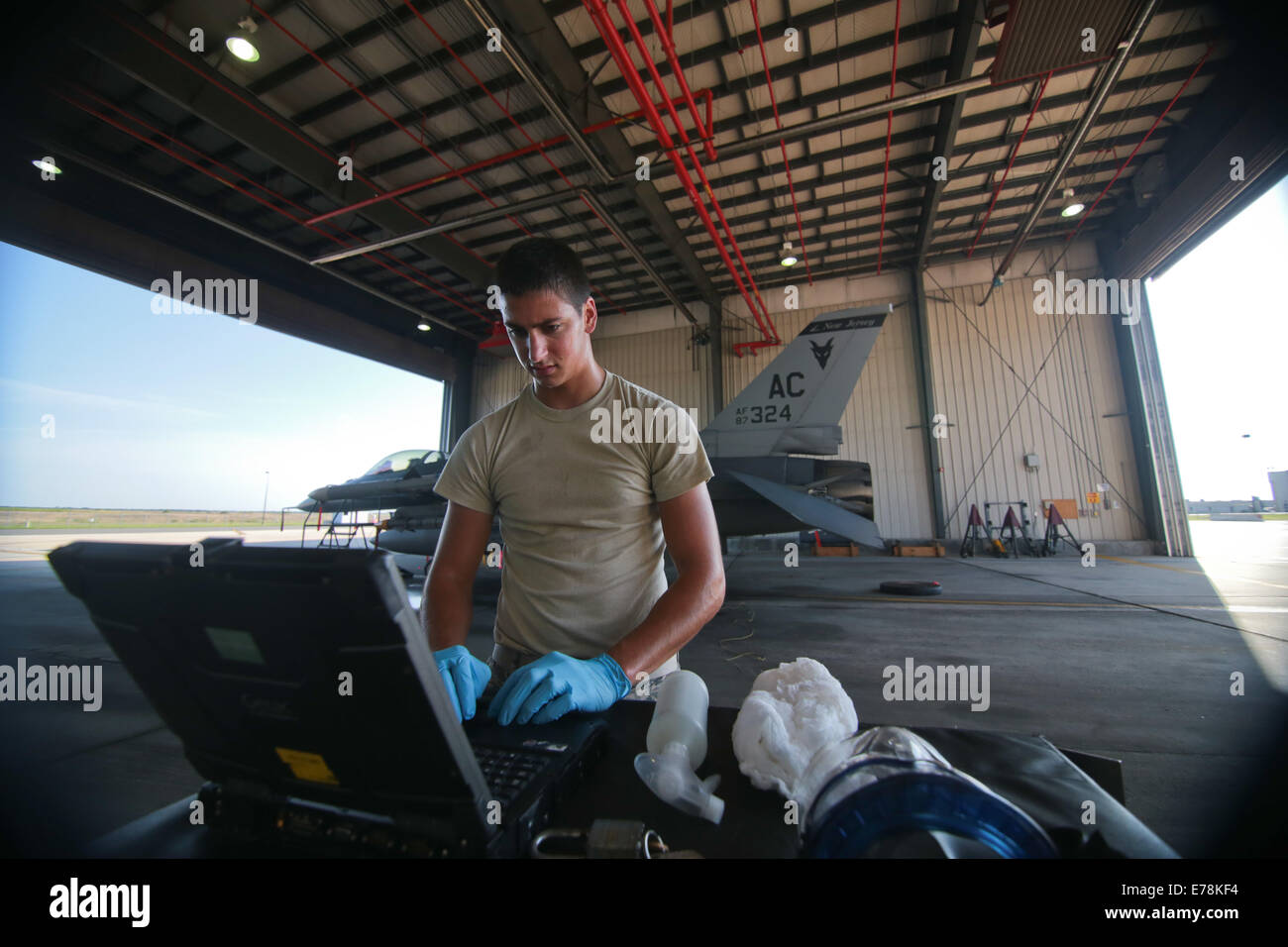 U.S. Air Force Airman 1st Class Shane Dietrich, a crew chief with the ...