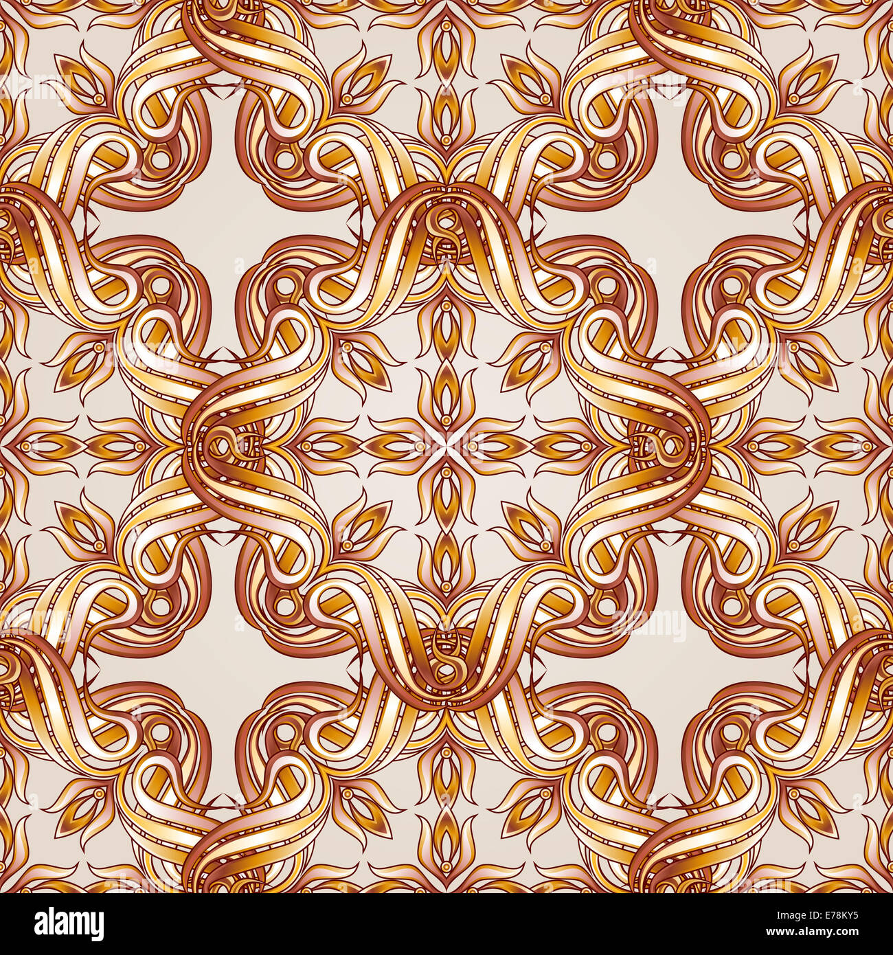 Brown and yellow seamless pattern for web pages or ceramic tiles Stock ...