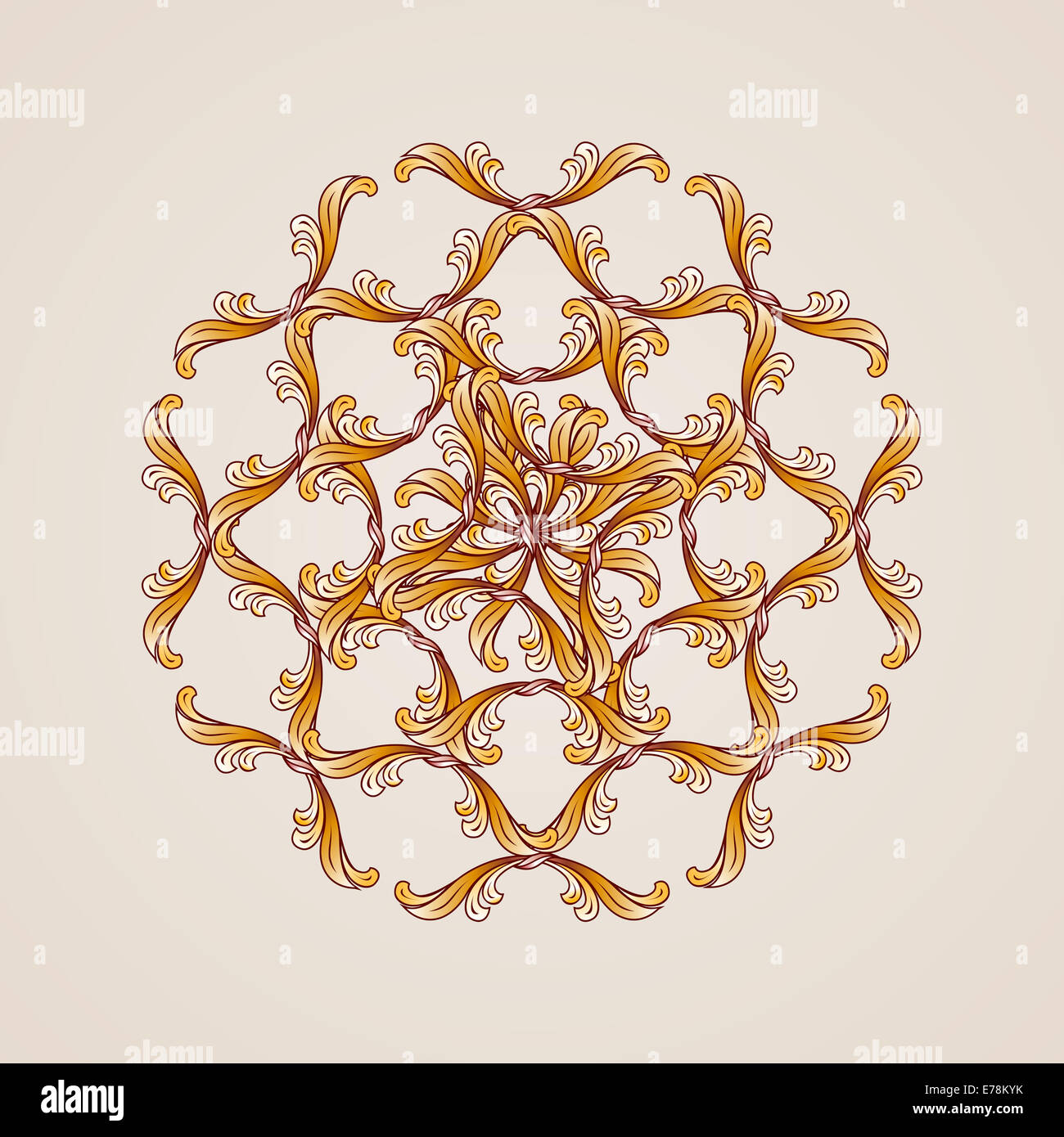 Circular element in brown on beige background , EPS10 Stock Photo - Alamy