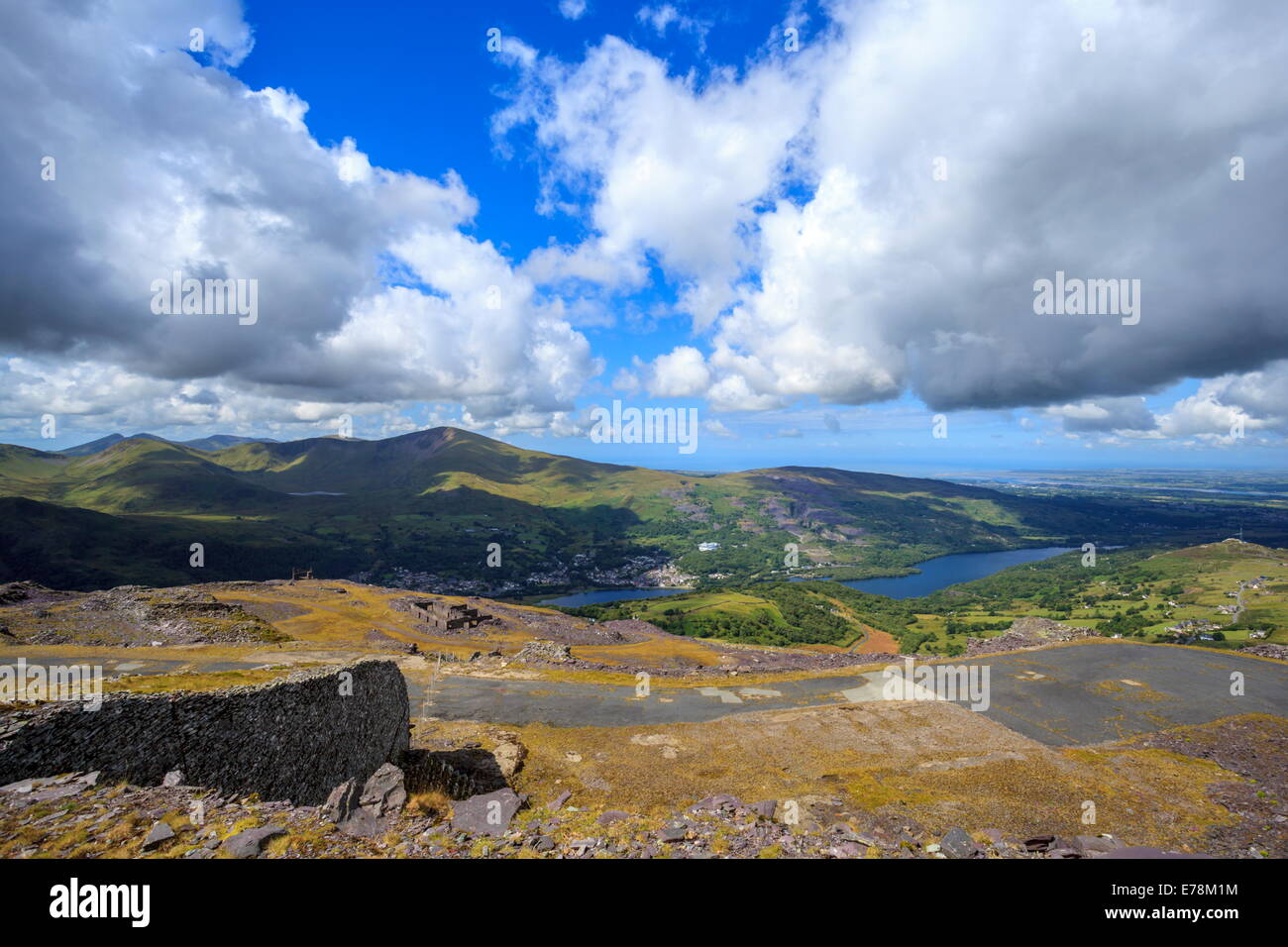 Llanberis viewed from Dinorwig Slate Quarry Stock Photo - Alamy