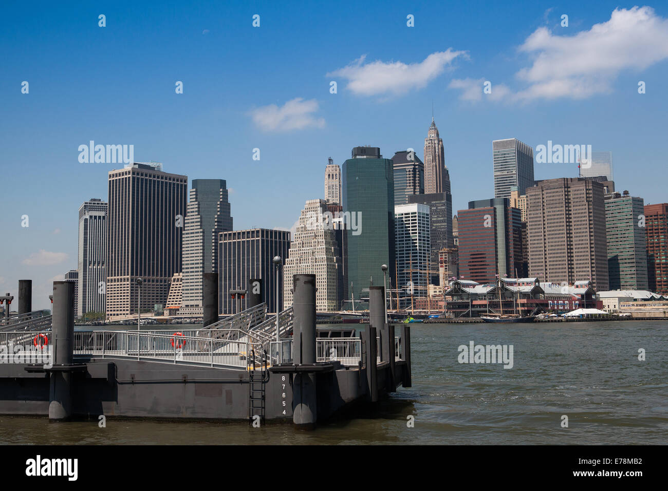 FERRY HARBOR, BROOKLYN,NEW YORK, USA - JULY 29: View of Manhattan from ...