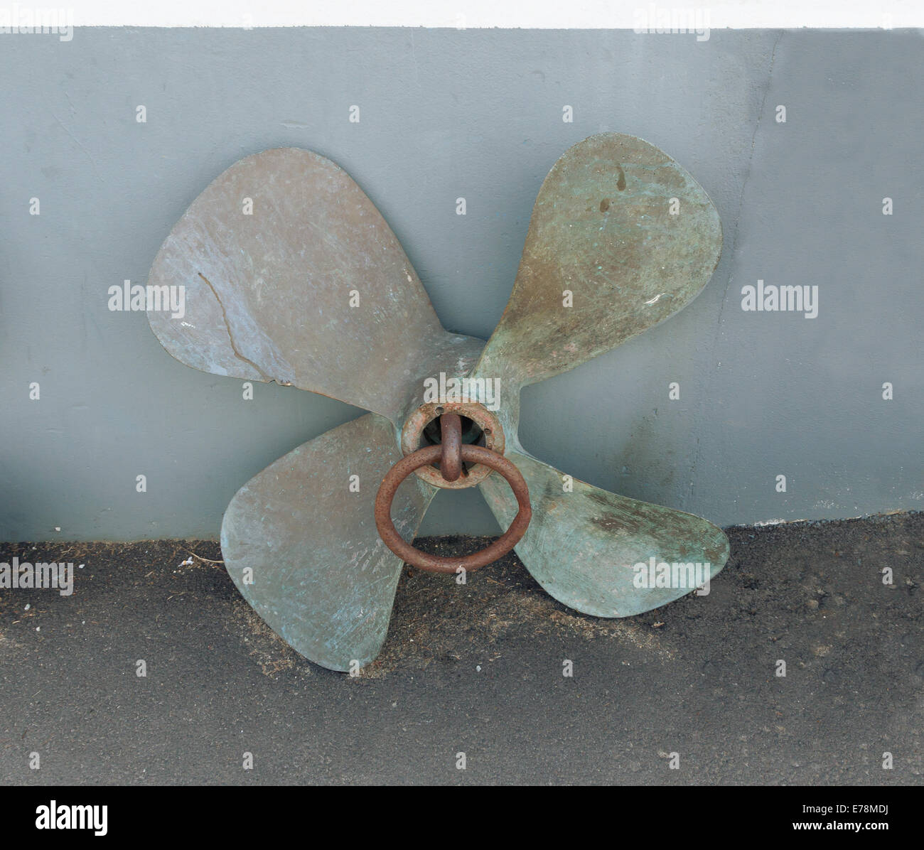 A close-up of a ship's propeller, illustrating its design and function ...