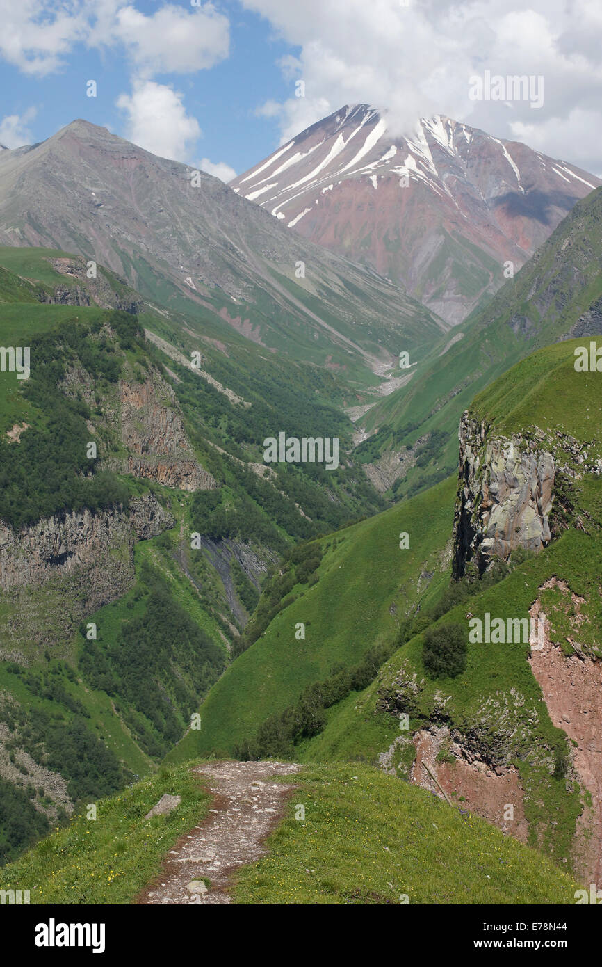 Landscape around the Cross pass, Caucasus Mountains, Georgia Stock ...