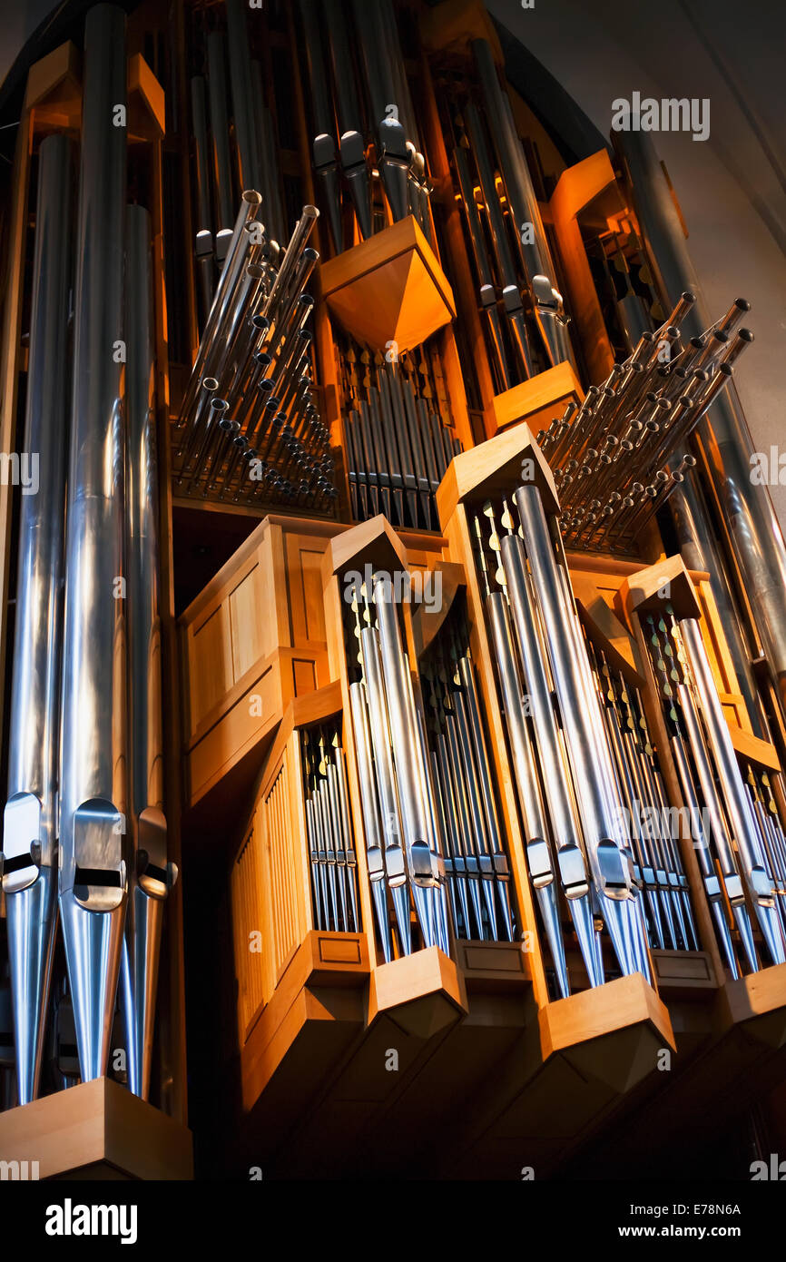 A pipe organ designed by the German organ builder Johannes Klais housed ...