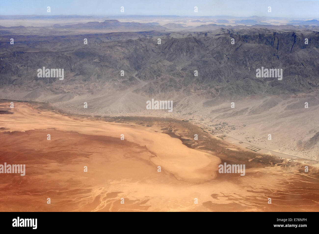 Jordan desert - Aerial view Stock Photo - Alamy