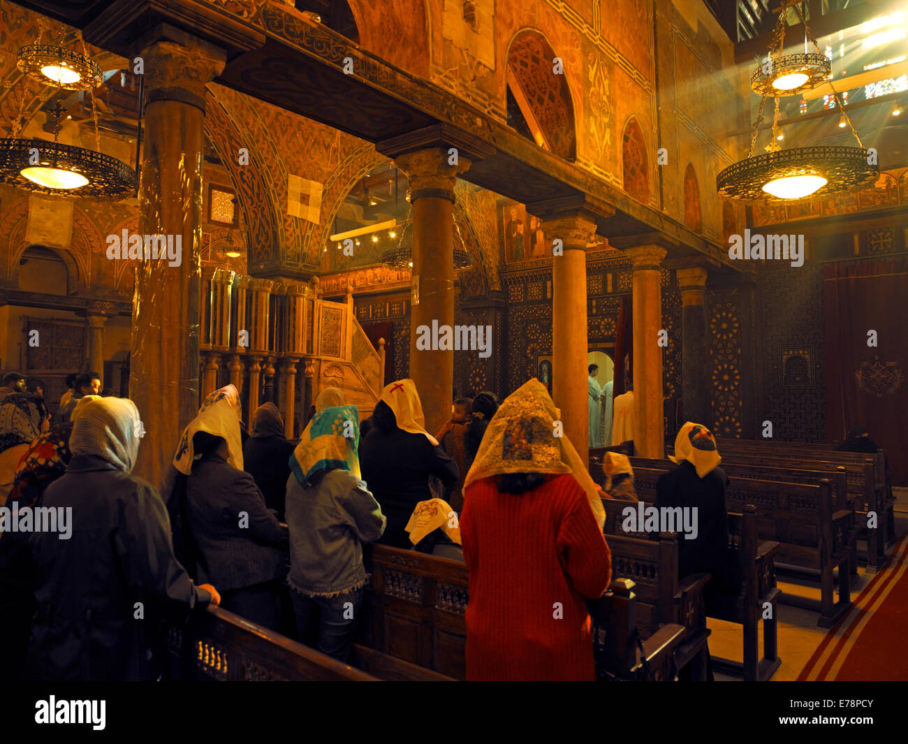 A Coptic Mass in the Hanging Church of Al-Muallaqa in Cairo Stock Photo ...