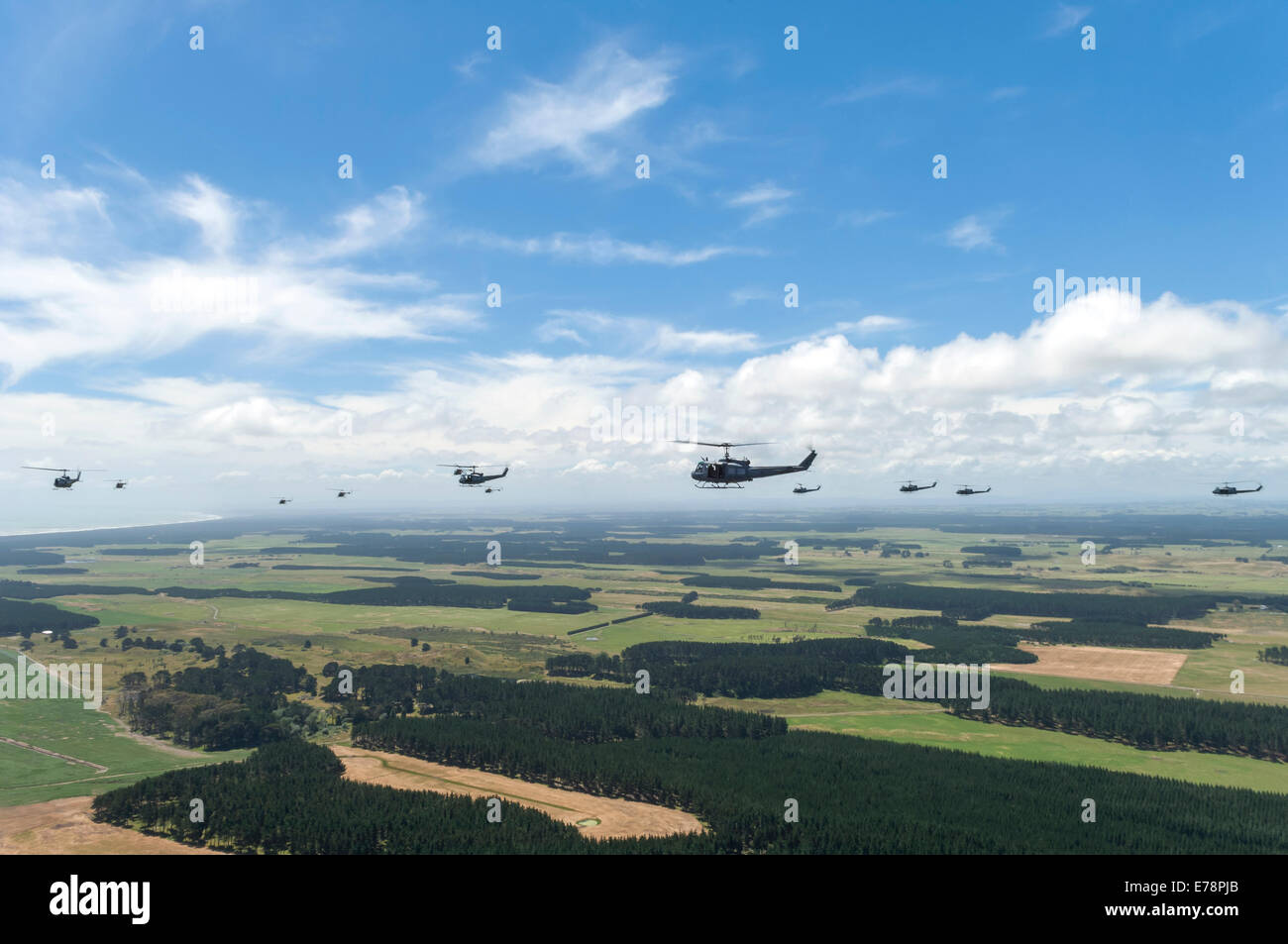 Massed formation of Iroquois helicopter Stock Photo - Alamy