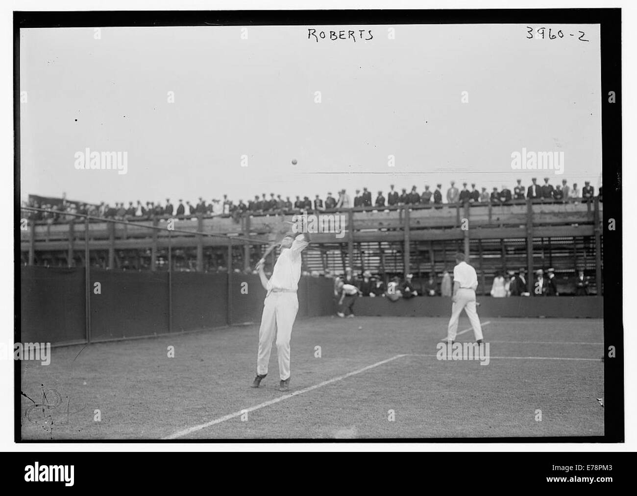 This image features Roberts, possibly a tennis player, in a moment of ...