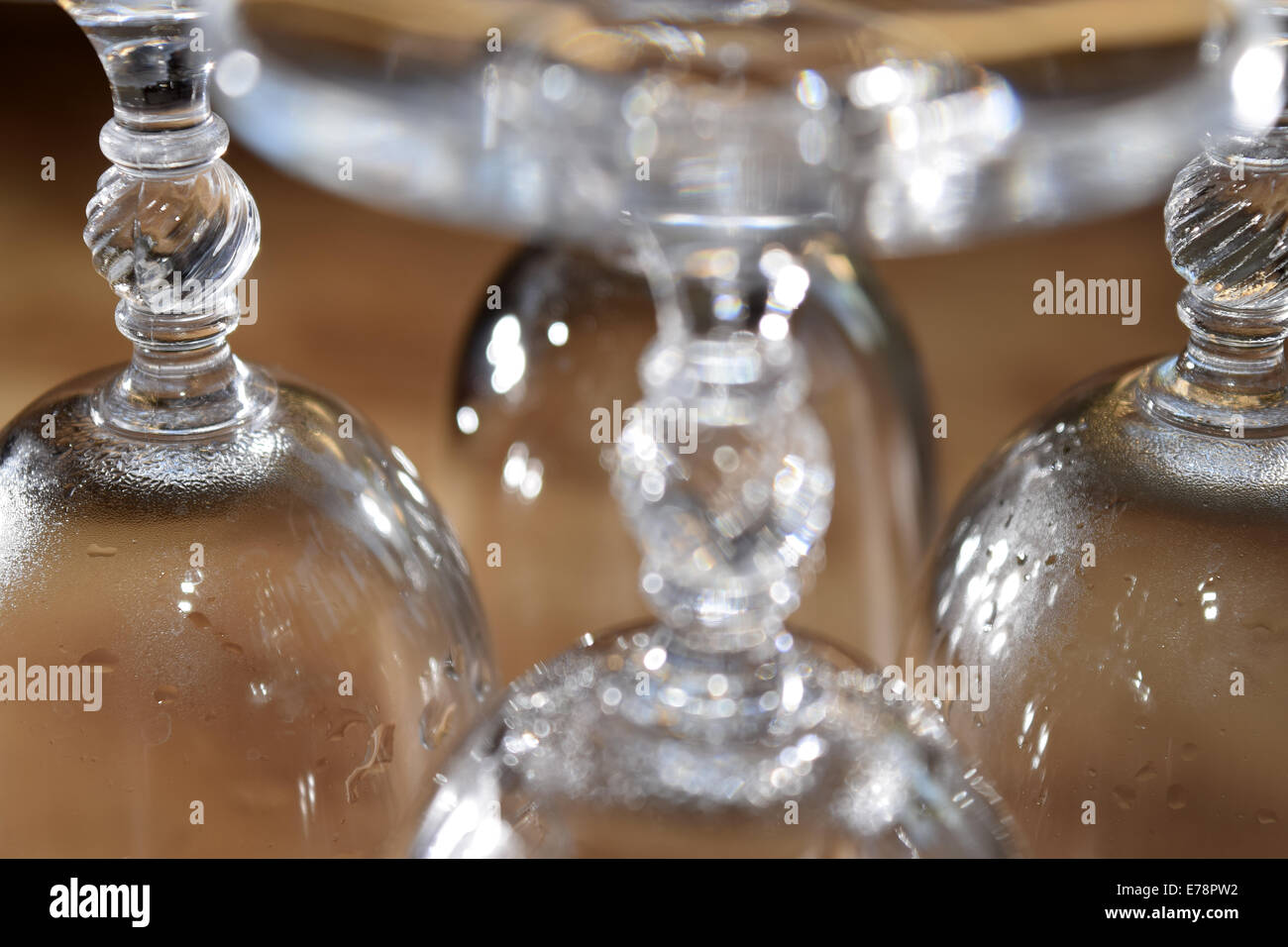 detail of some crystal glasses with Its light reflections Stock Photo ...