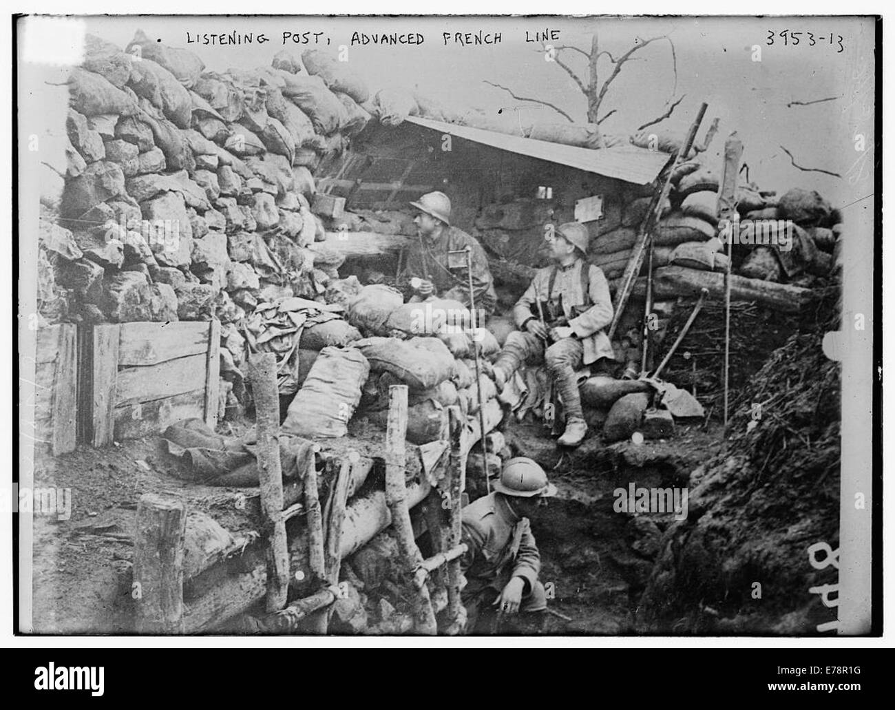 This military photograph shows a listening post along the advanced ...