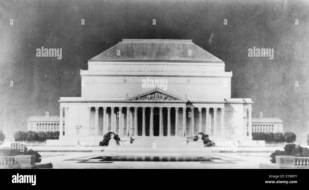 An architectural drawing of the National Archives Building in ...