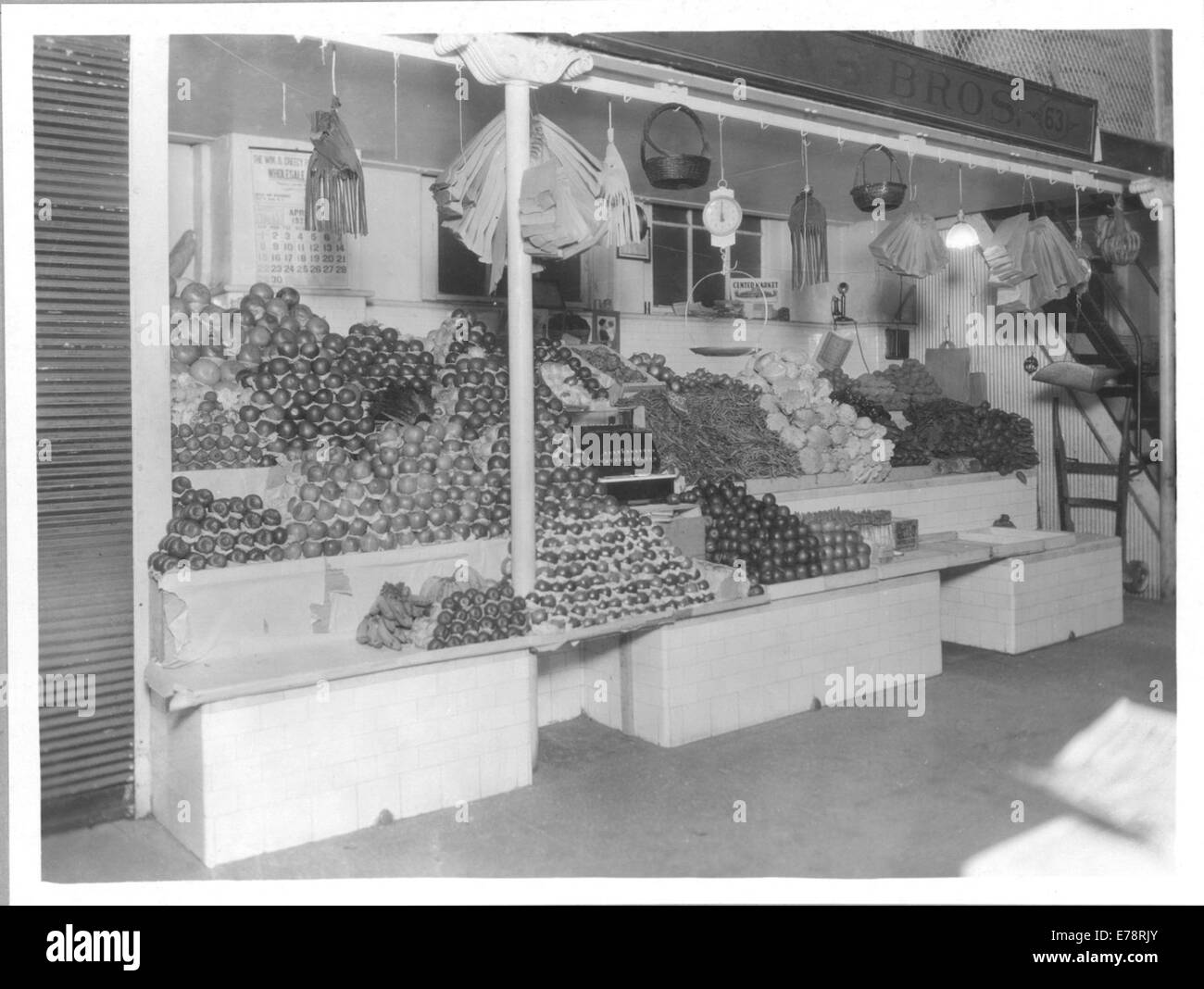 A photograph depicting the Center Market in Washington, D.C., as ...