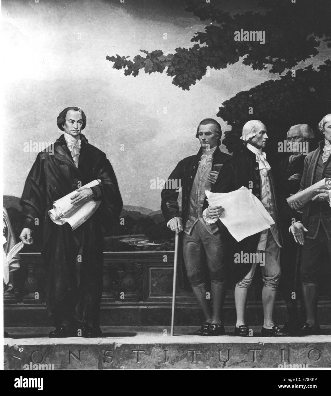 A photograph showcasing the left section of the mural 'The Constitution ...