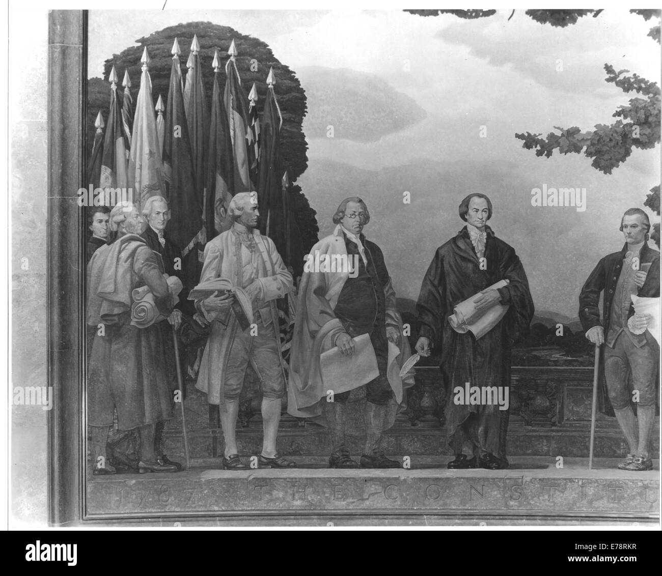 This image shows the left section of 'The Constitution' mural ...