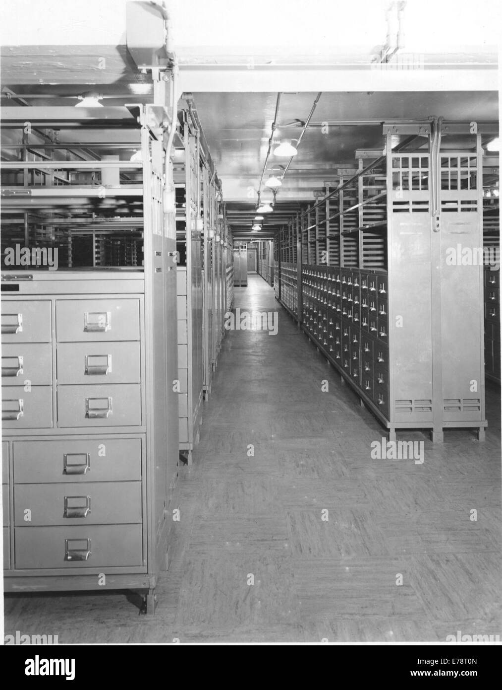 A photograph of the stack area within the National Archives in ...