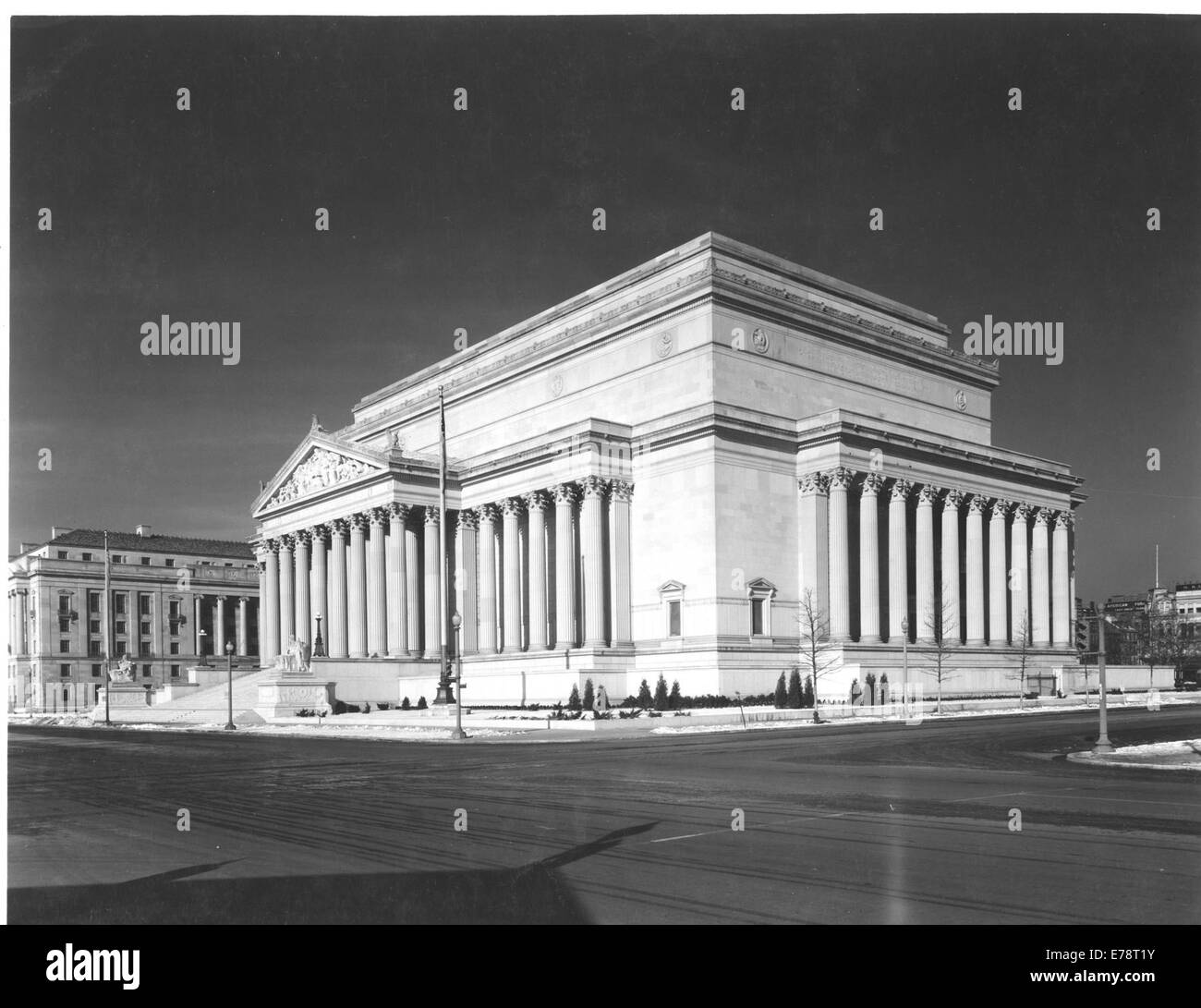 This photograph showcases the National Archives Building in Washington ...