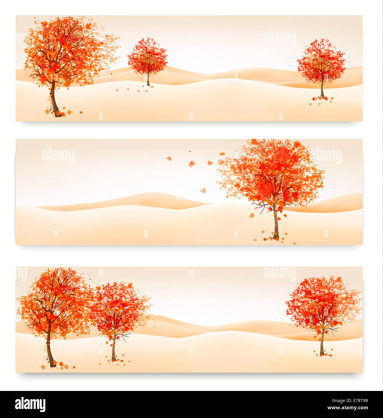 Three autumn banners vector hi-res stock photography and images - Alamy