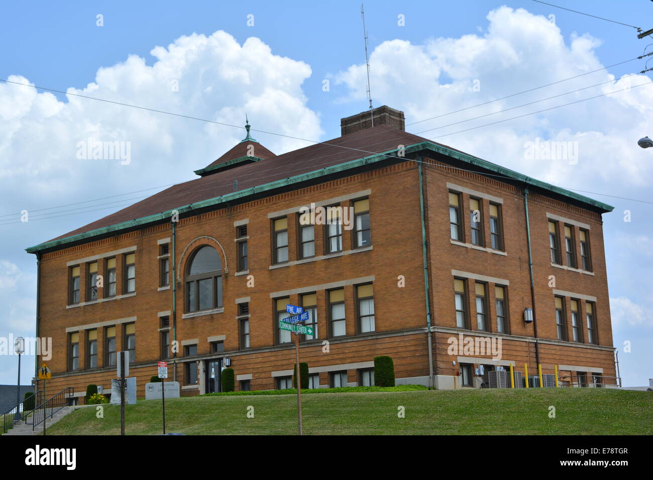 This image shows a view of a school located on East St in Spring Grove ...