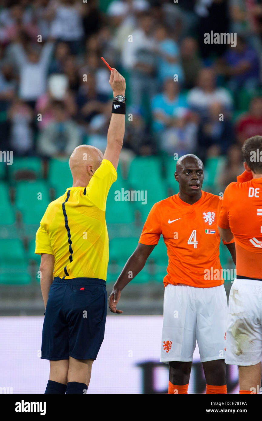 Bari, Italy. 4th Sep, 2014. Sergey Karasev (Referee), Bruno Martins ...