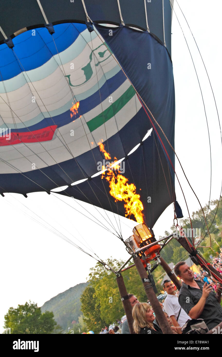 Hot air ballooning in Brestek / Czech Republic /6.9.2012 Stock Photo ...