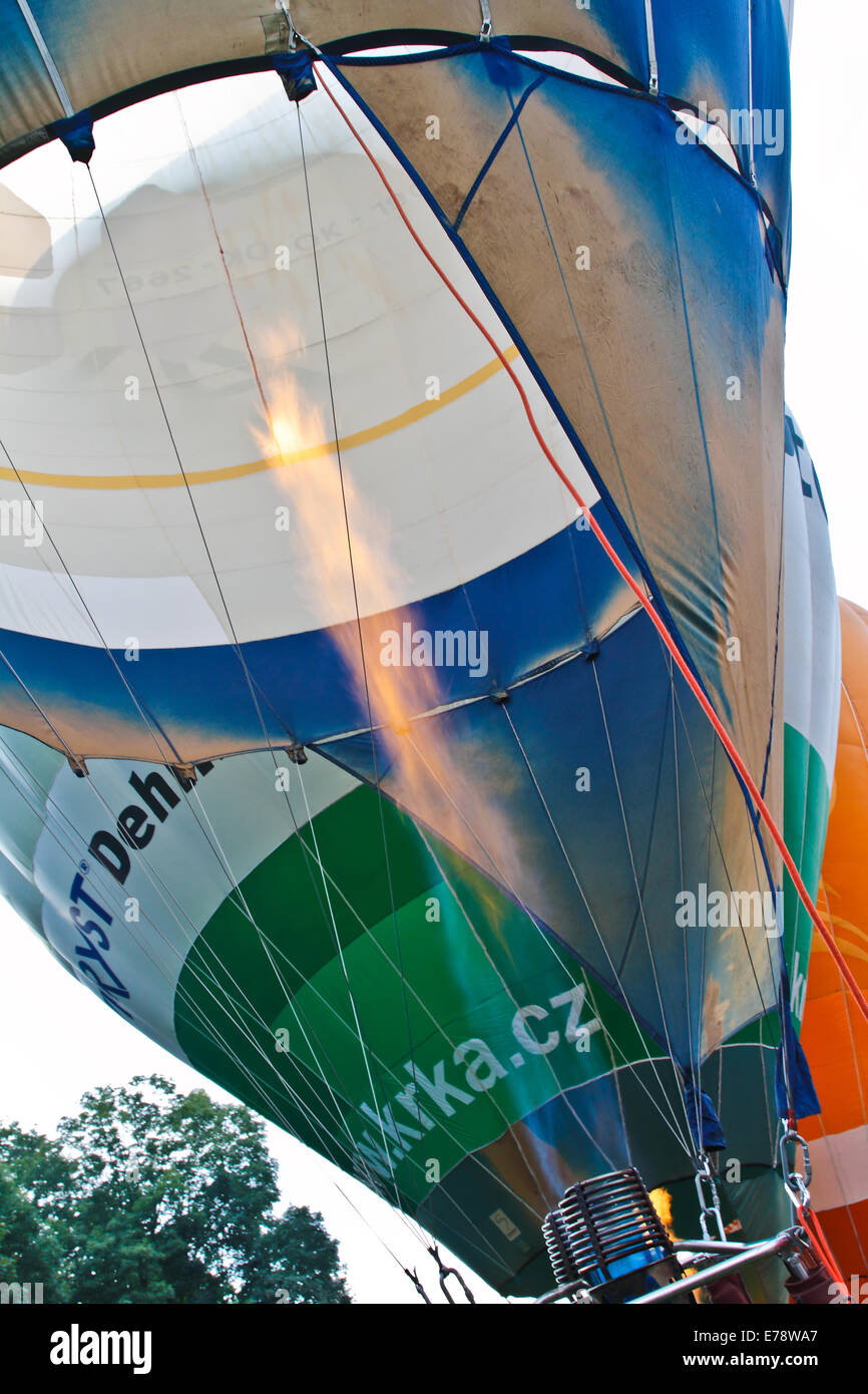 Hot air ballooning in Brestek / Czech Republic /6.9.2012 Stock Photo ...