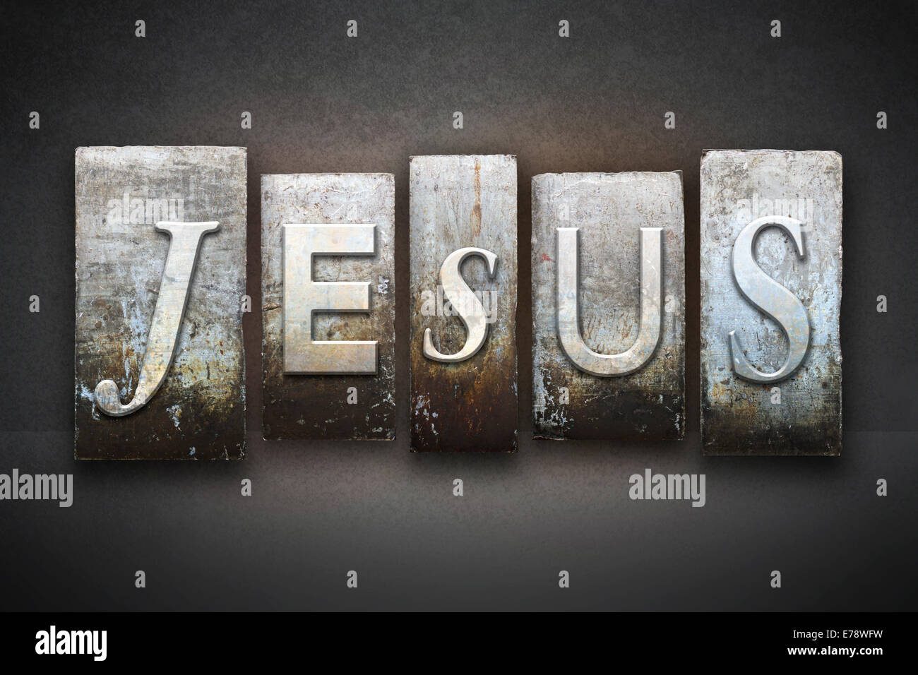 The name JESUS written in vintage letterpress type Stock Photo - Alamy