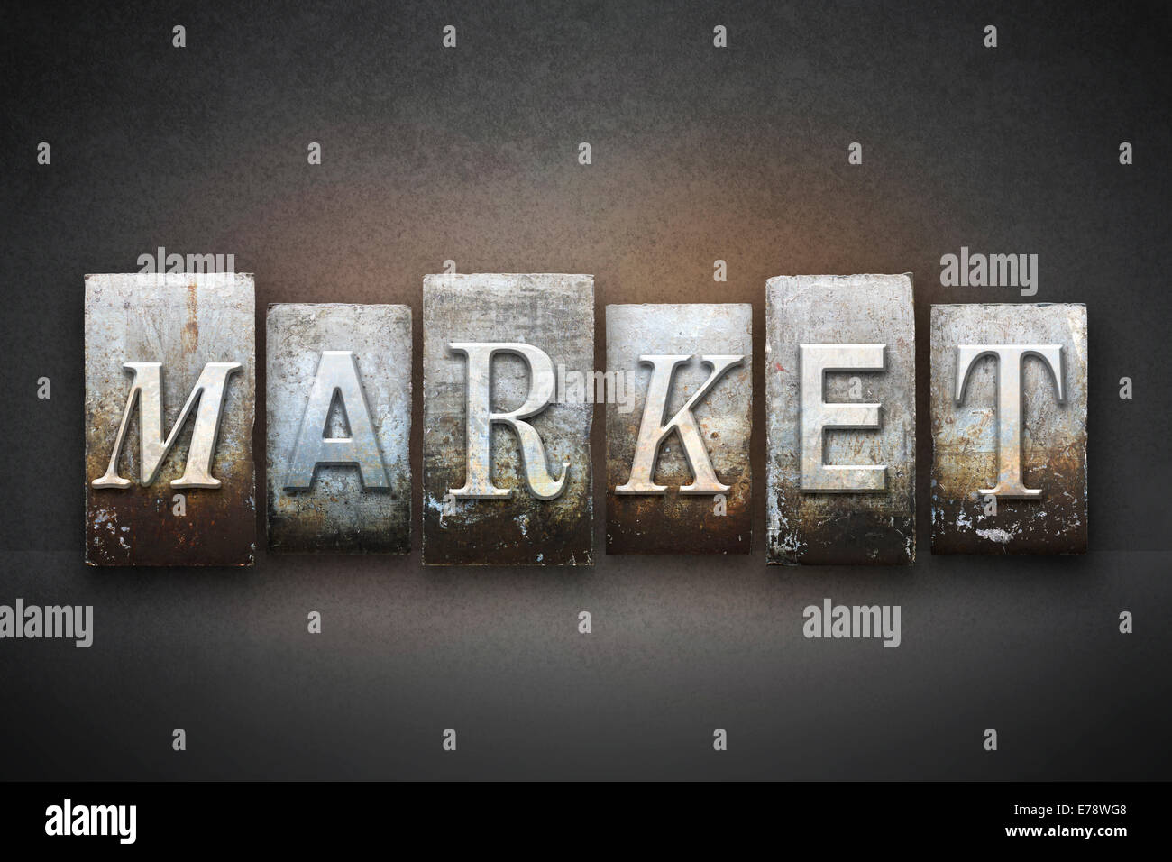 The word MARKET written in vintage letterpress type Stock Photo - Alamy