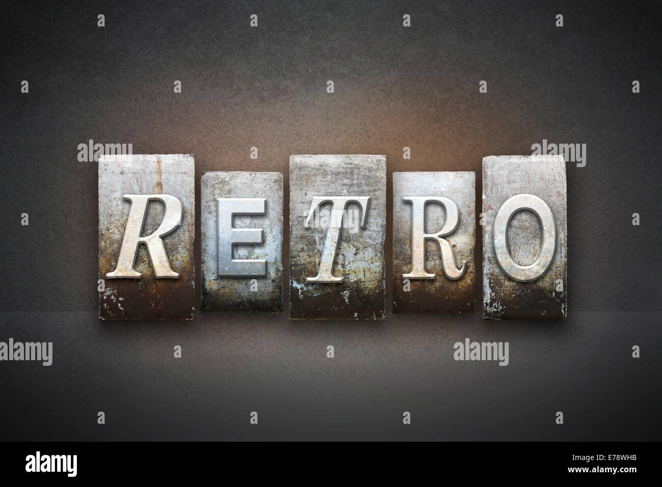 The word RETRO written in vintage letterpress type Stock Photo - Alamy