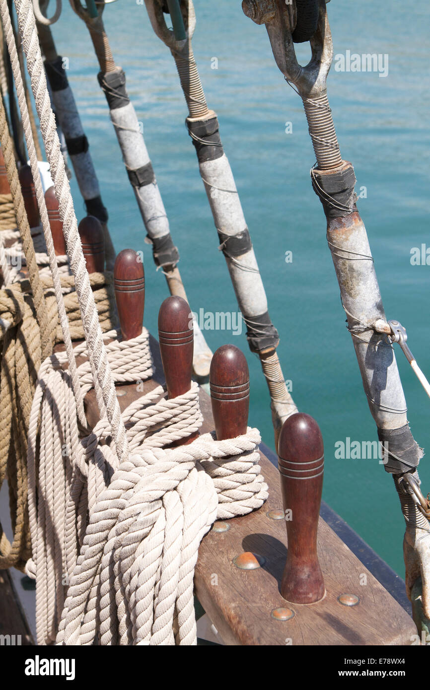 Ropes and rigging on a tall ship at the 30th Annual Toshiba Tall Ships ...
