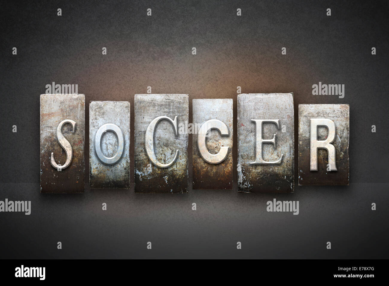 The word SOCCER written in vintage letterpress type Stock Photo - Alamy