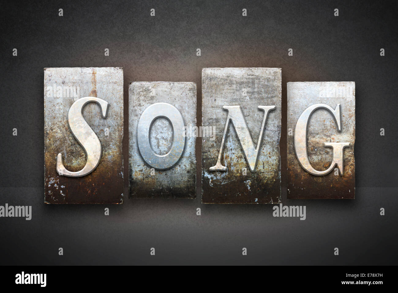 The word SONG written in vintage letterpress type Stock Photo - Alamy